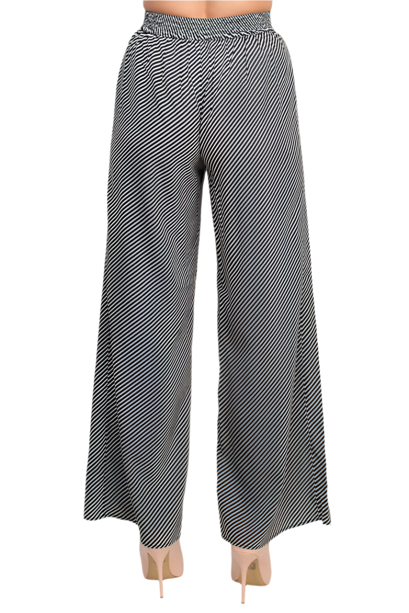 Philosophy Mid Waist Pull On Wide Leg Pleat Front Encased Elastic Back ...